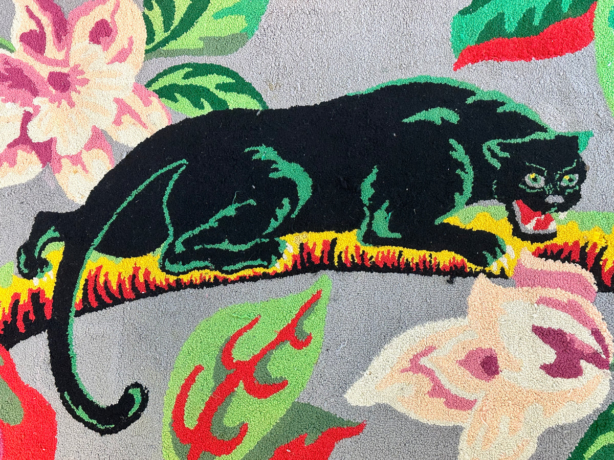 1970s Gray & Multicolor Leopard Rug – MORPHEW