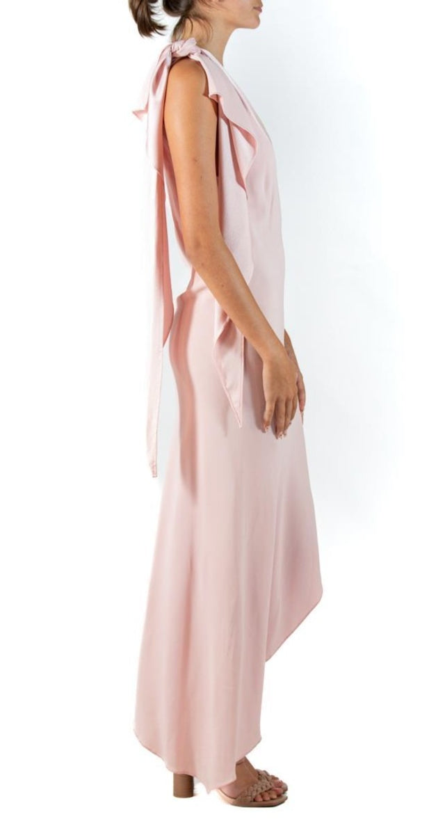 1970S Halston Blush Pink Bias Cut Silk Crepe Back Satin Iconic One Sho ...