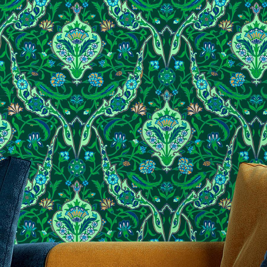Morphew Abode Celtic Green Majorca Medallion Wallpaper – MORPHEW
