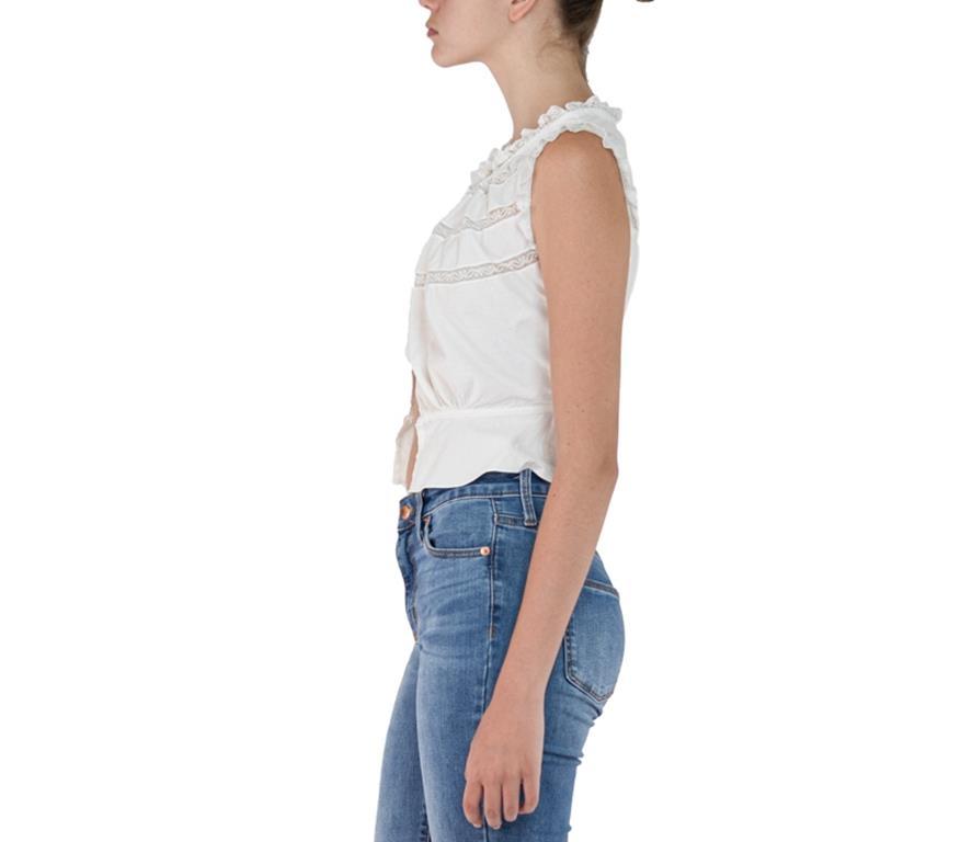 Victorian White Cotton Corset Cover Top With Insertion Lace – MORPHEW