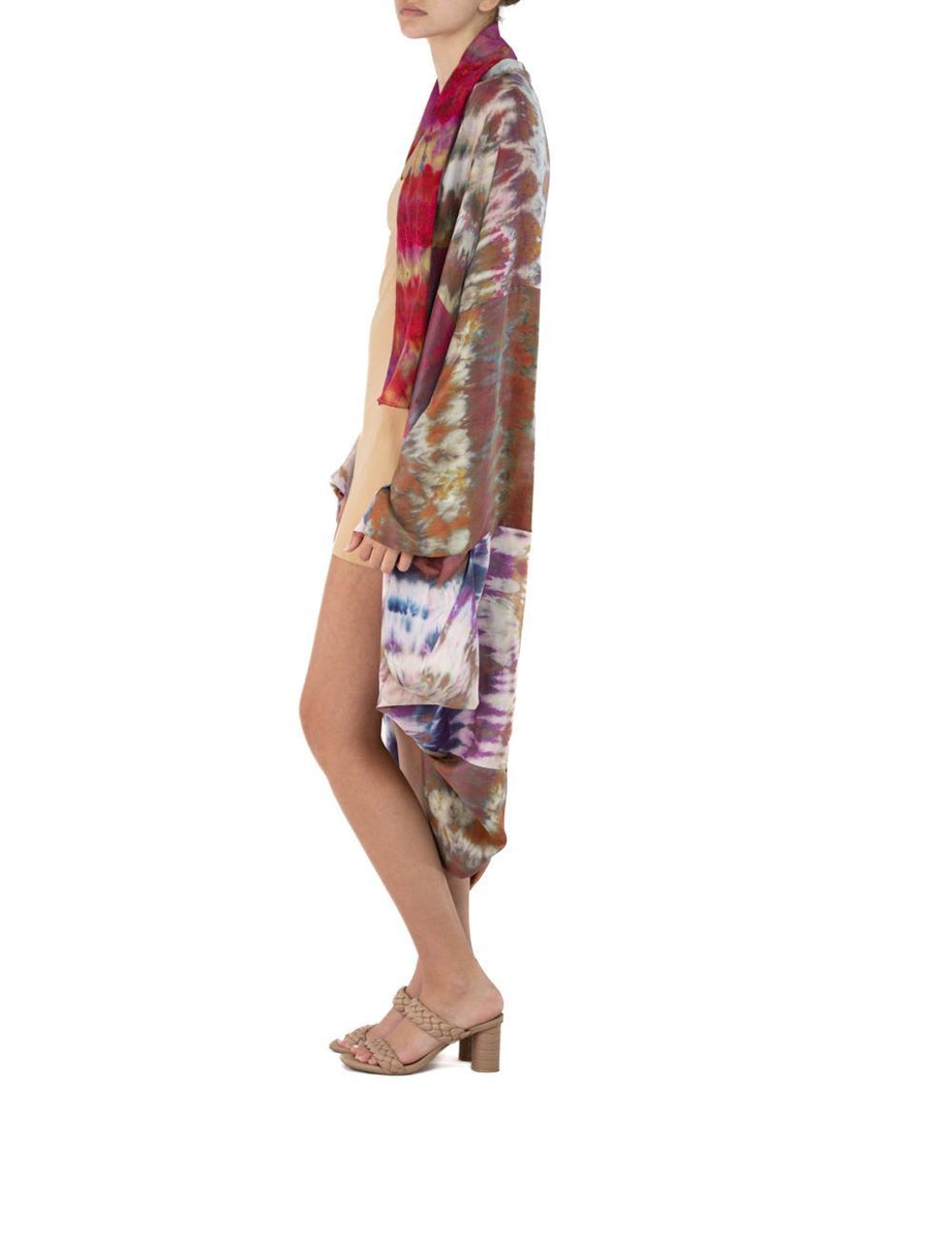 MORPHEW COLLECTION Pink & Earthtones Silk Ice Dyed Cocoon