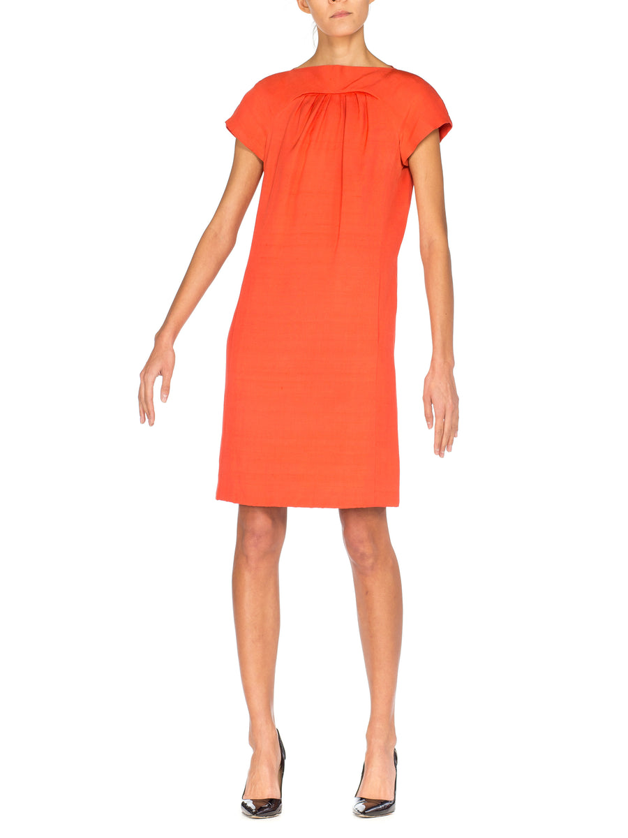 1960S GEOFFREY BEENE Coral Silk Mod Sheath Dress – MORPHEW