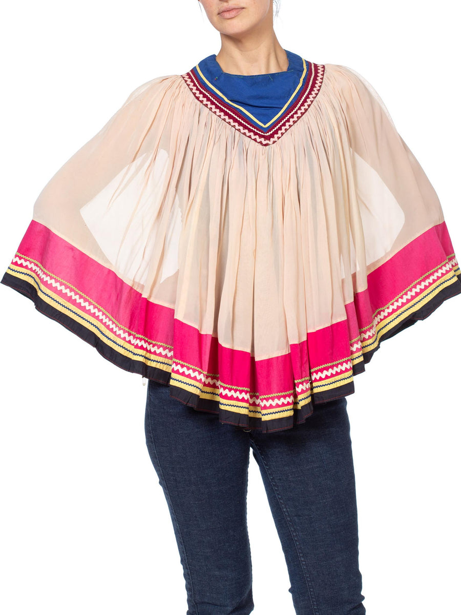 1940S Seminole Indian Native American Ric-Rac Boho Poncho Top – MORPHEW