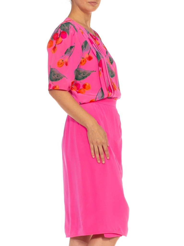 1980S EMANUEL UNGARO Hot Pink Silk Crepe 3-Piece Ensemble – MORPHEW