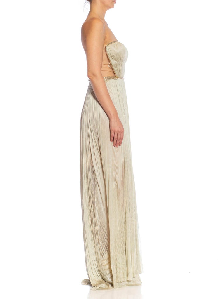 2000S MARIA LUCIA HOHAN Sage & Silver Mesh Mcqueen Style Gown – MORPHEW