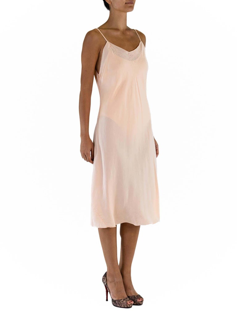 1940S YOLANDA Blush Pink Bias Cut Silk Negligee With Couture Finishing ...